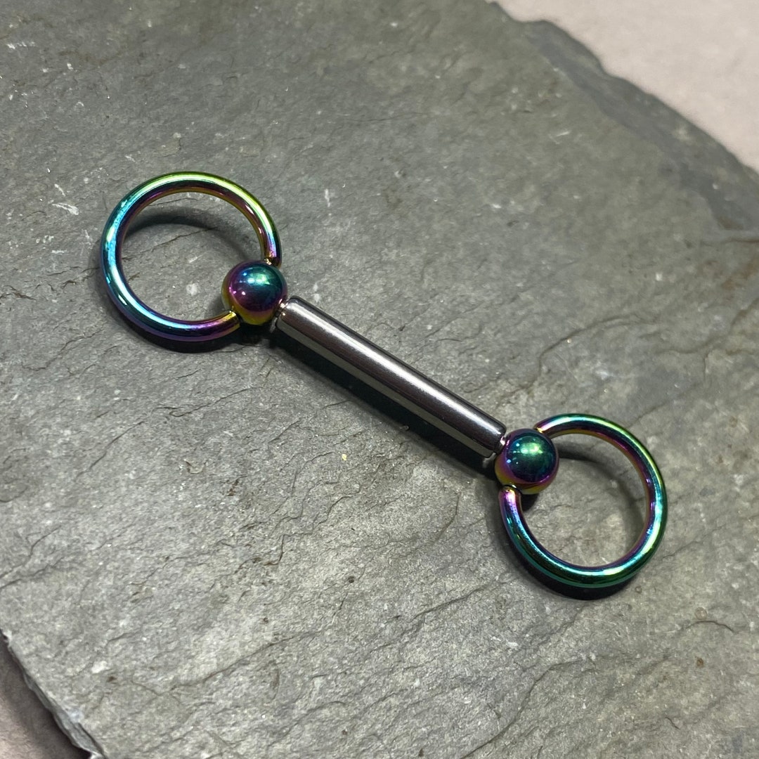 Rainbow PA Double Slave Ring14g 12G 10G Prince Albert Apadravya ...
