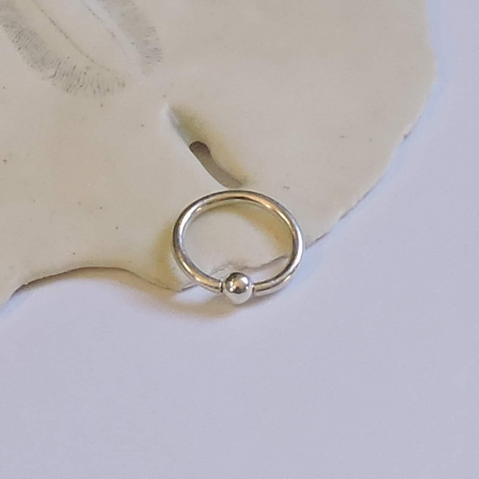 Sterling Silver Captive Bead Ring 1 or SET of 2 16G - Etsy