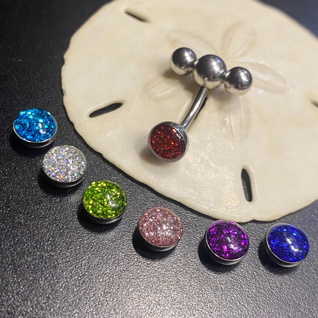 VCH Barbell 14G 12G 10G 8G Glitter End Vertical Hood Piercing - Etsy
