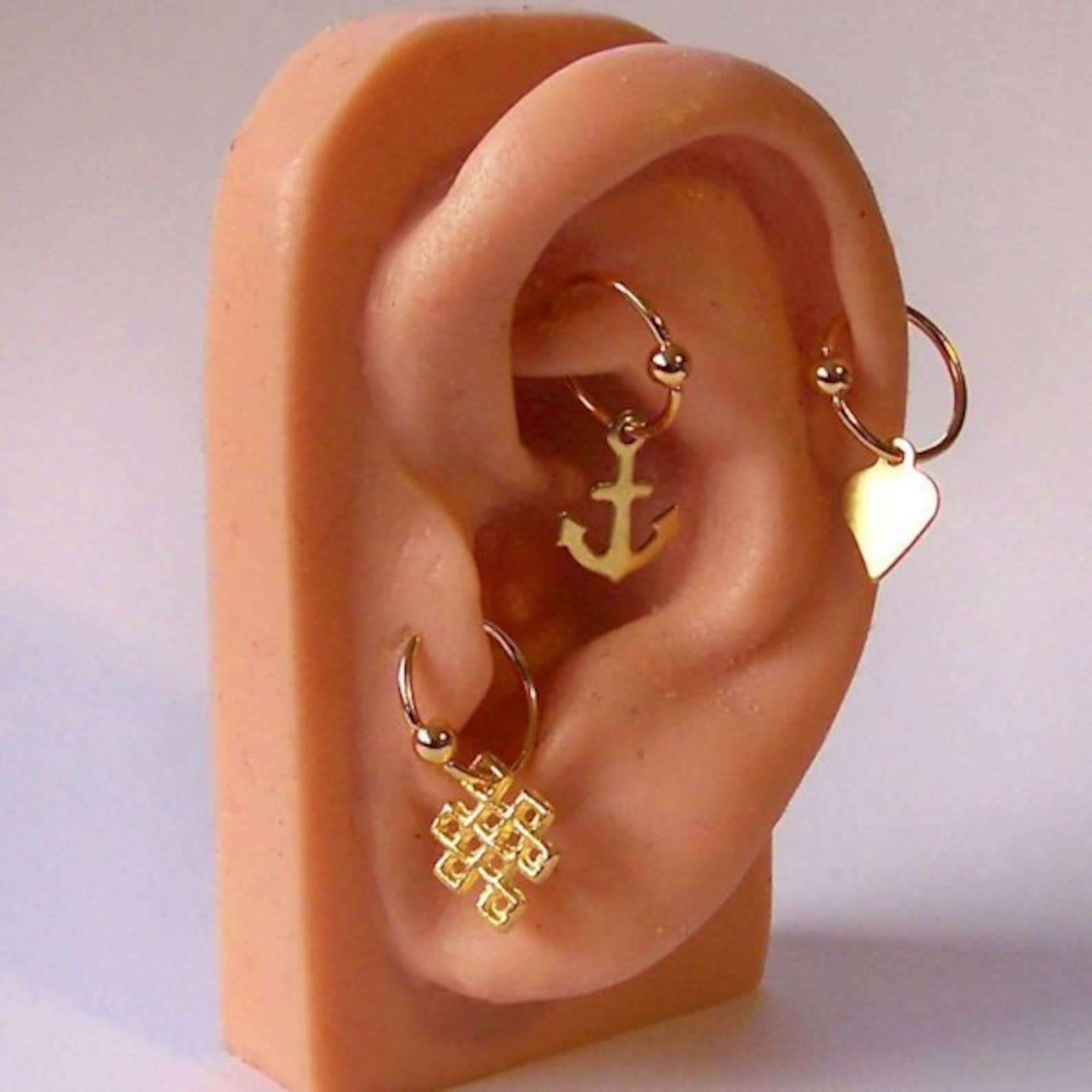 Sterling Silver Captive Bead Ring 1 or SET of 2 16G | Etsy