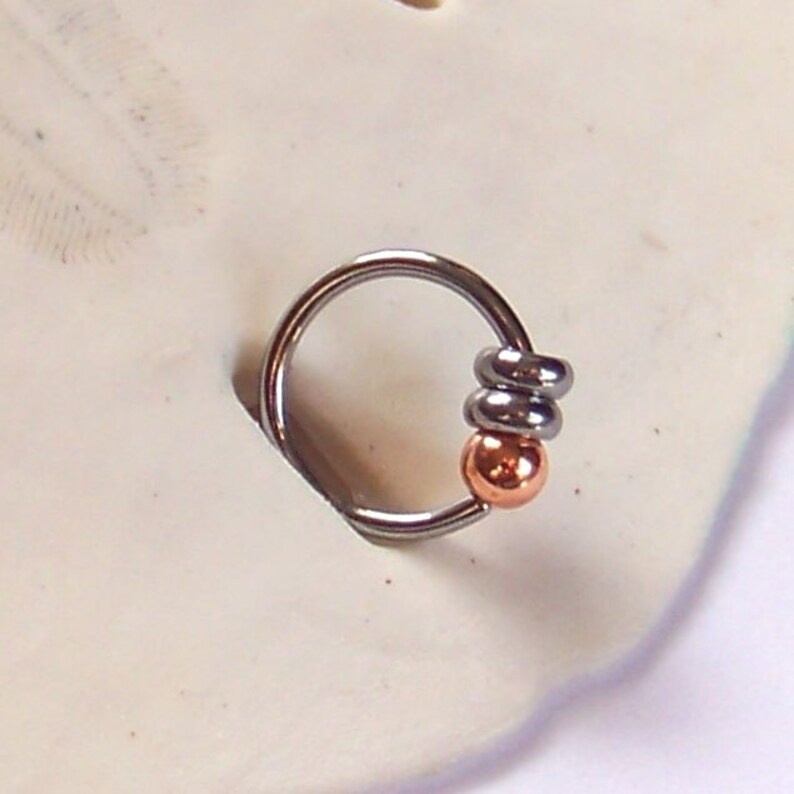 Captive Bead Ring 18 or 16 Gauge Choose Size Copper Bead - Etsy