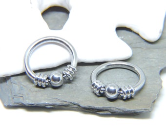 Nipple Rings Gauged Captive Bead Rings 12G 3/8 7/16 5/8 3/4 10G 1/2 5/8 ...