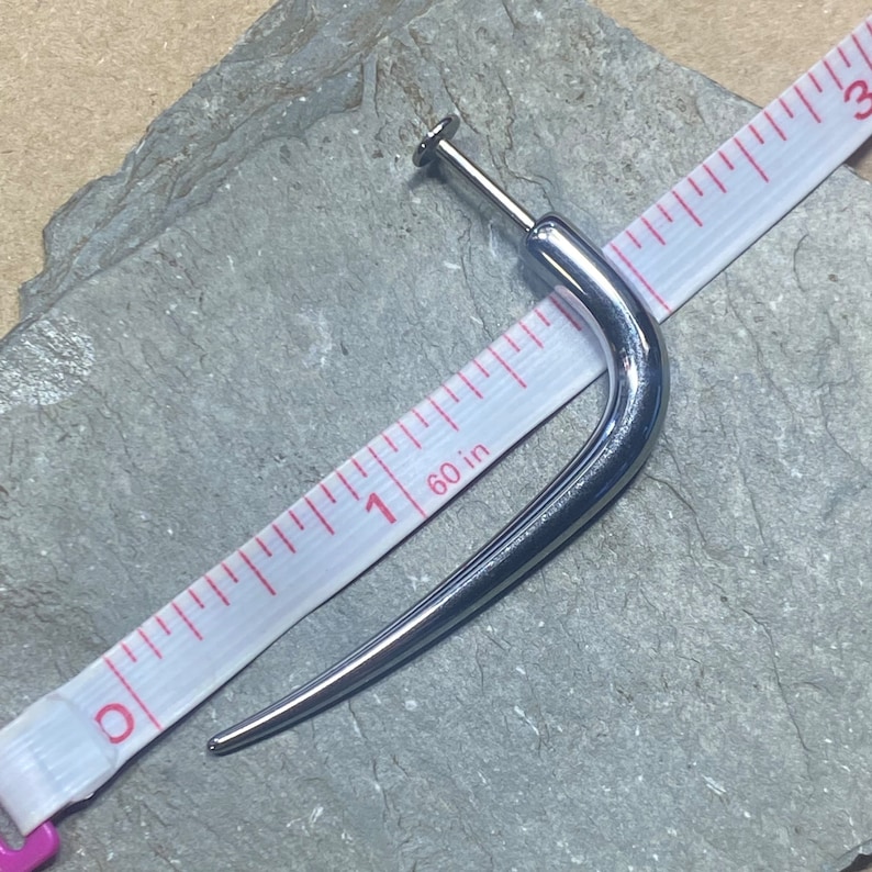 Extra Long RIBBED Claw Labret Piercing Jewelry - 14G 1/4" 5/16" 3/8” 7/ ...