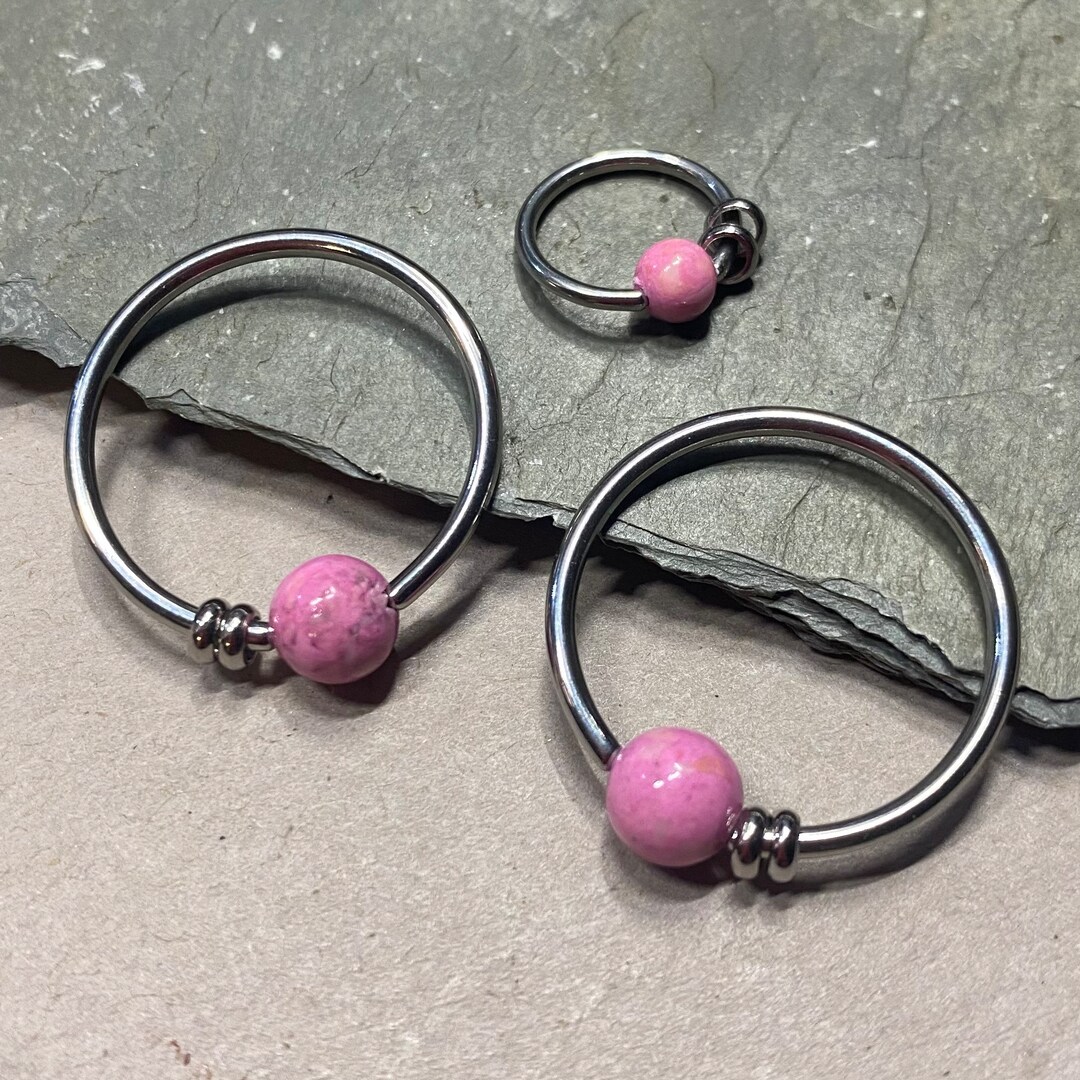 Pink Nipple Rings Captive Set 16G 14G 12G 10G 8G 6G CBR Choose Size - Etsy