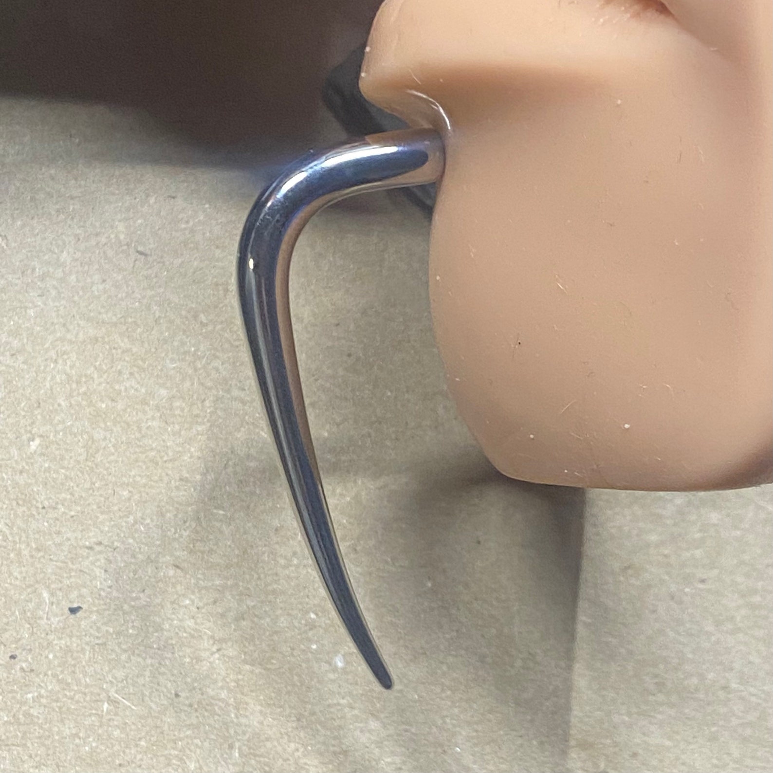 Extra Long RIBBED Claw Labret Piercing Jewelry - 14G 1/4" 5/16" 3/8” 7/ ...