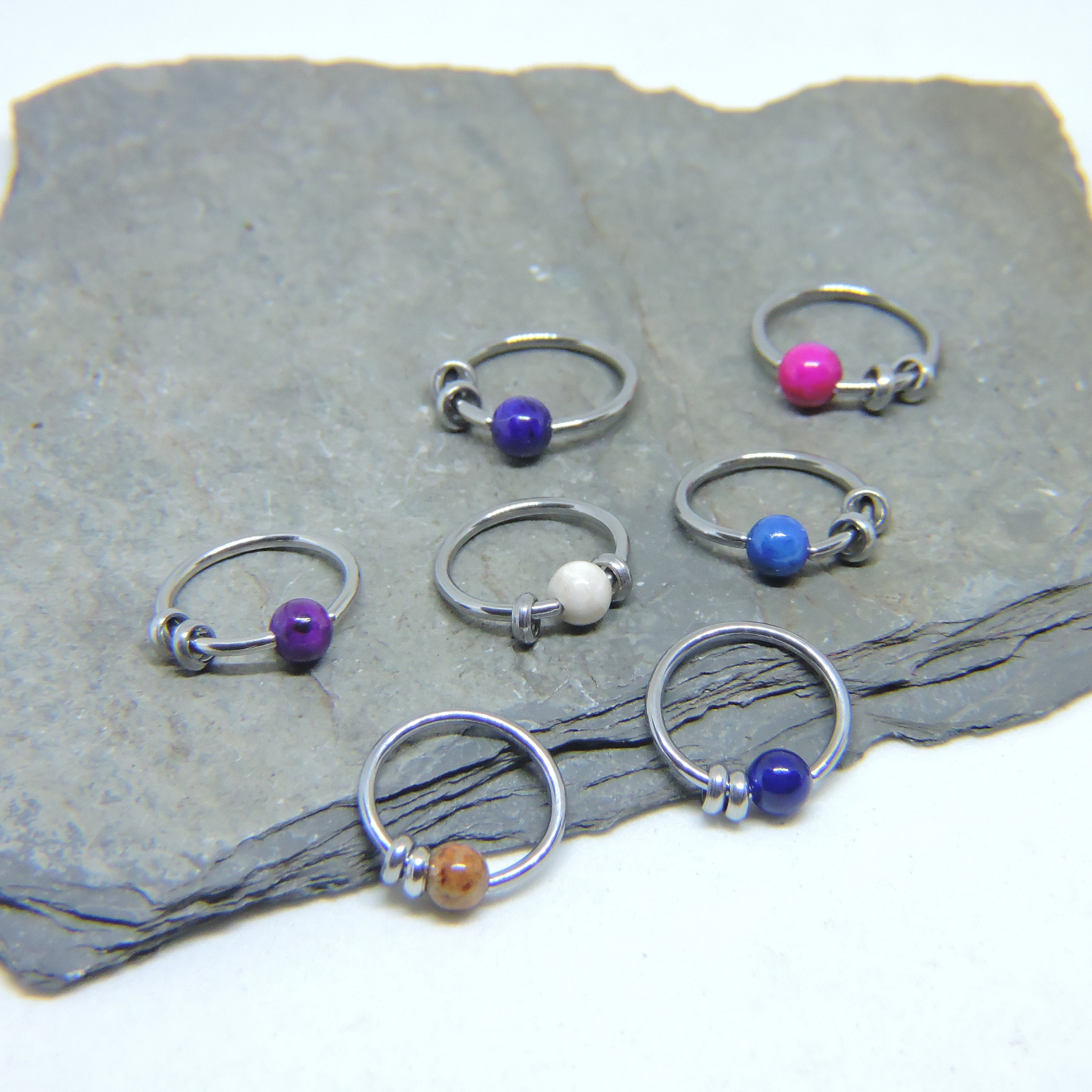 Captive Bead Ring - 18G or 16G - Choose Diameter - 1 or SET of 2 ...