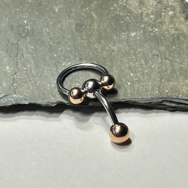 VCH Slave T-bar Barbell 14G 12G 10G 8G Vertical Hood Belly Button ...