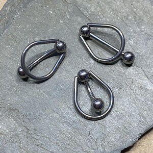 Simple Silver Teardrop Slave Vertical Hood Piercing Barbell VCH 14G 12G ...