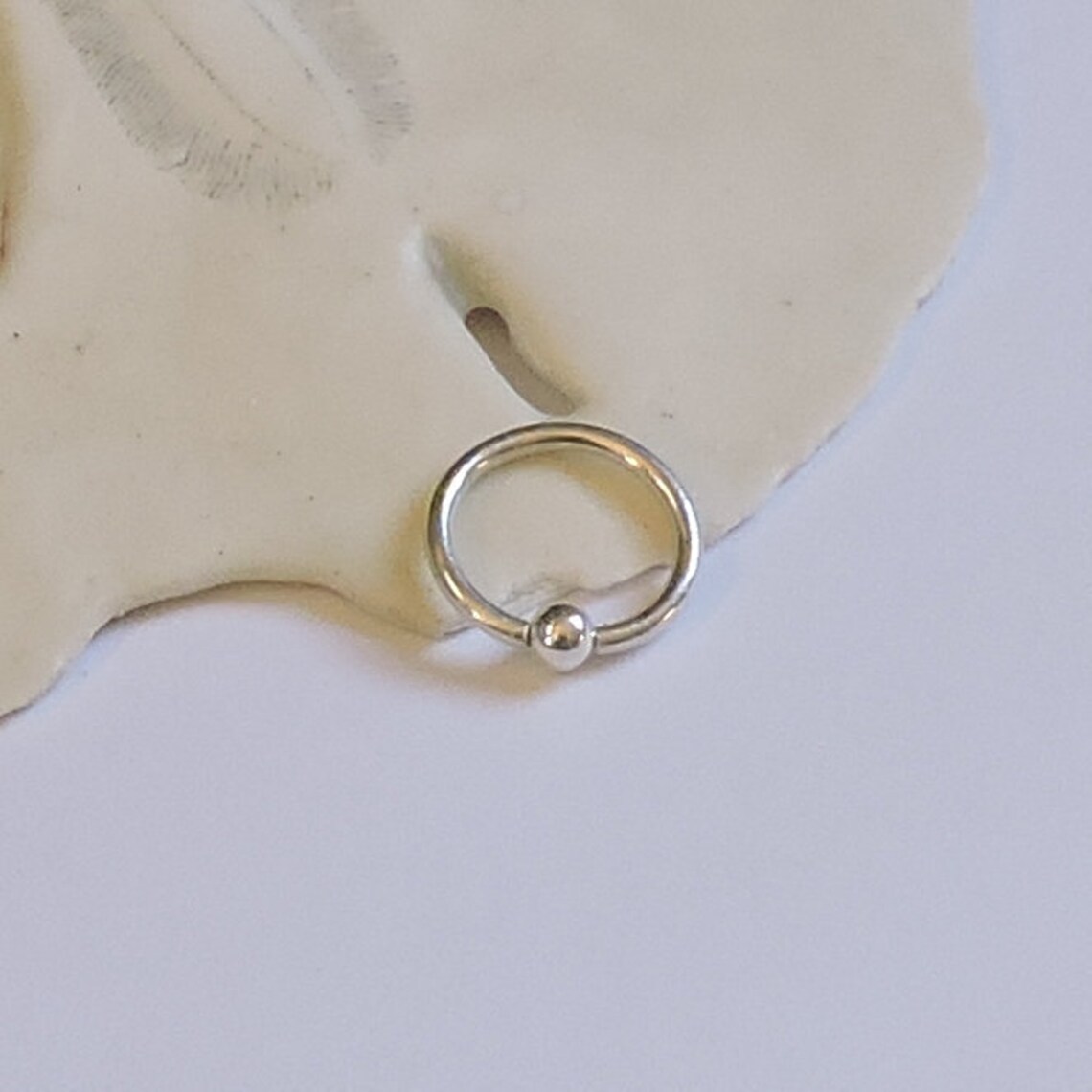 Sterling Silver Captive Bead Ring 1 or SET of 2 16G | Etsy