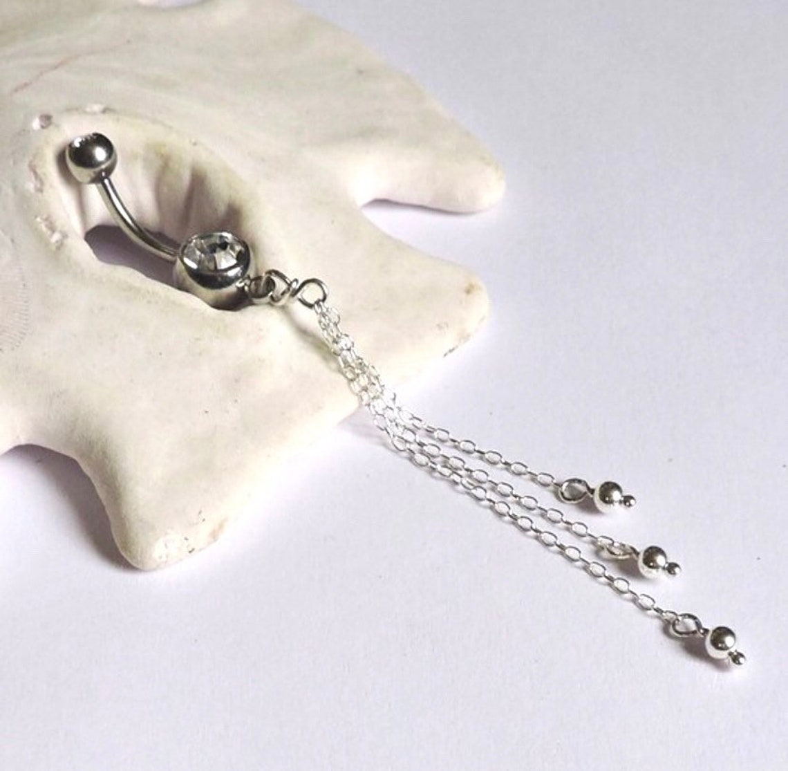 Long Belly Button Ring Belly Ring Dangle Navel Piercing - Etsy