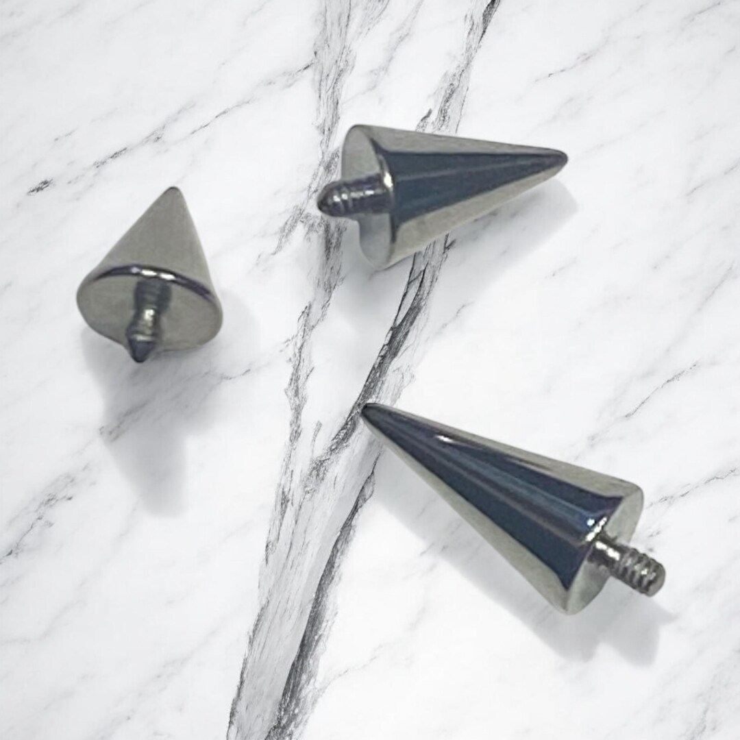 INTERNALLY THREADED Replacement Spike Ends Set of 2 - 4mm or 4x6mm ASTM F136 Titanium for 14G or ...