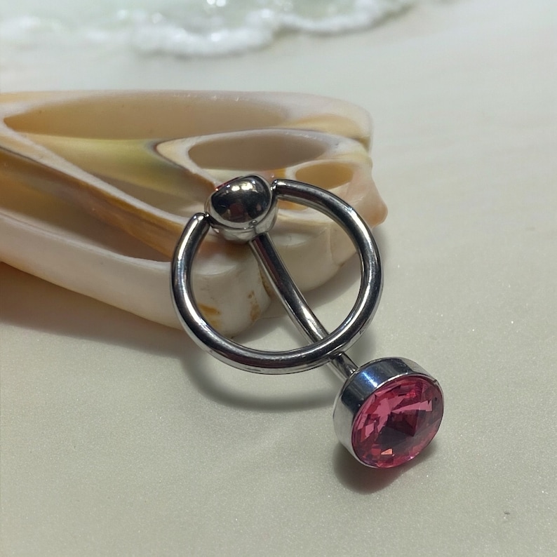 Pink Vertical Hood Piercing Barbell VCH 14G 12G 10G 8G Venus Christina ...