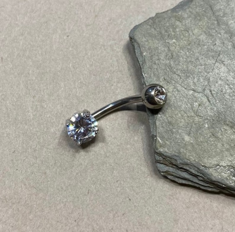 Vertical Hood Piercing External Thread Barbell - 14G 12G 10G Curved Bar ...