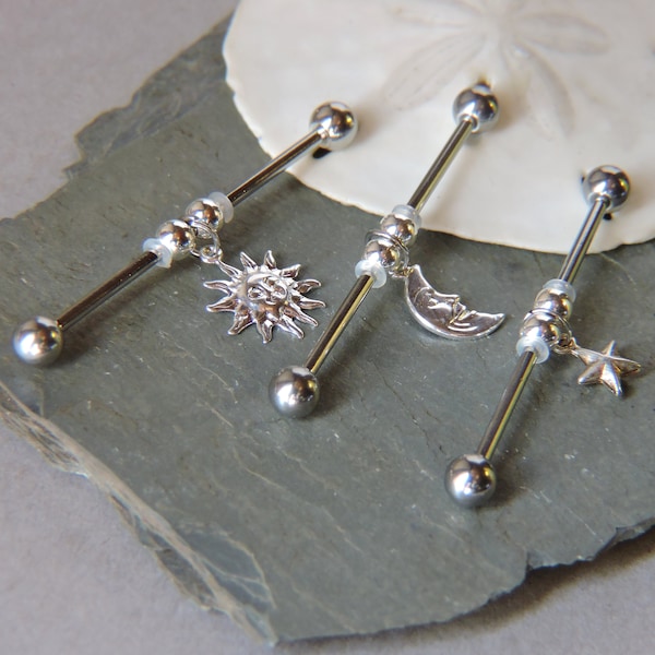 Industrial Piercing Moon Jewelry - Etsy