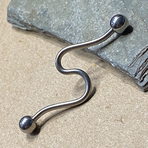 Industrial Barbell - Industrial Piercing - Custom Deep S Shape Wave ...