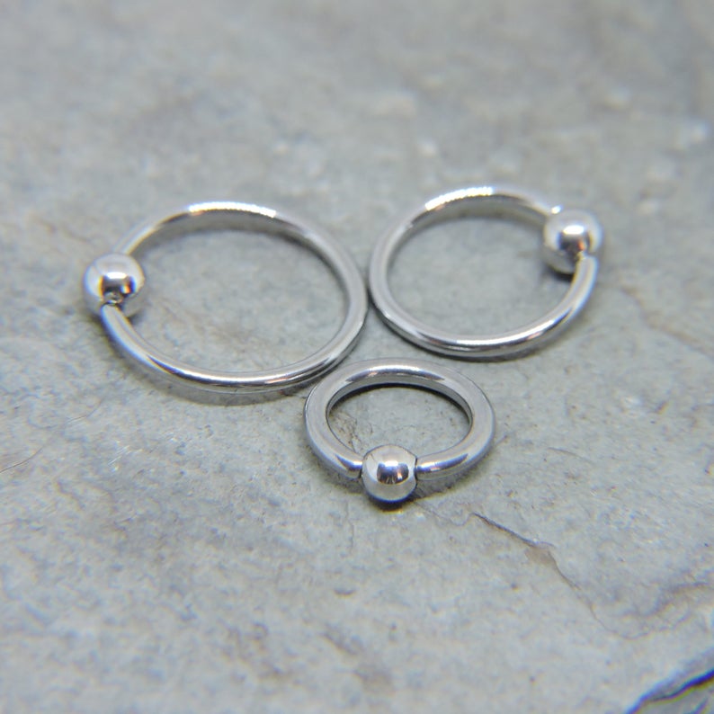Triple Helix - Tragus - Cartilage Captive Bead Rings - 18G or 16G or 14G SET of THREE - ONE of ...