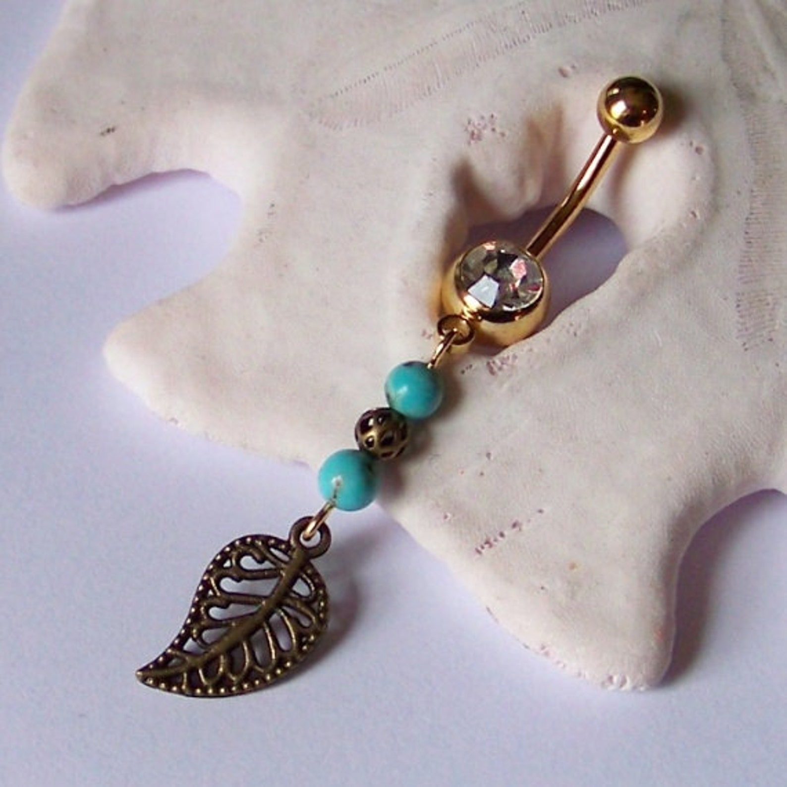 Gold Belly Button Ring Belly Button Jewelry Brass Fancy - Etsy