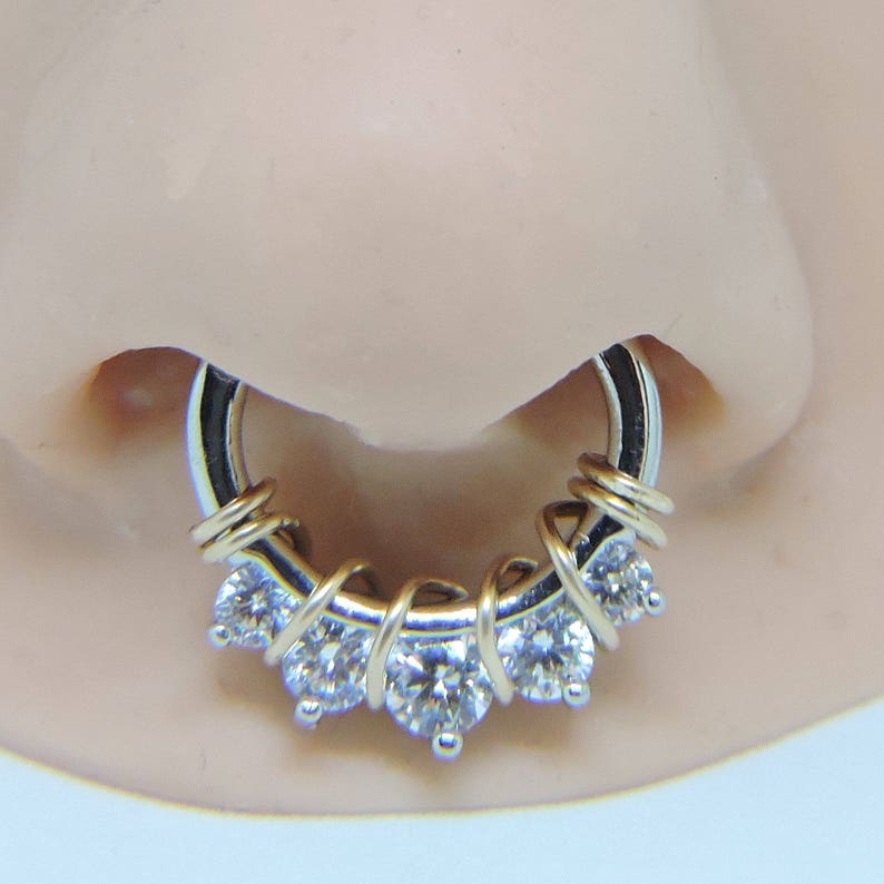 Septum Clicker Nose Ring Hoop 16G 3/8 Daith Clicker | Etsy