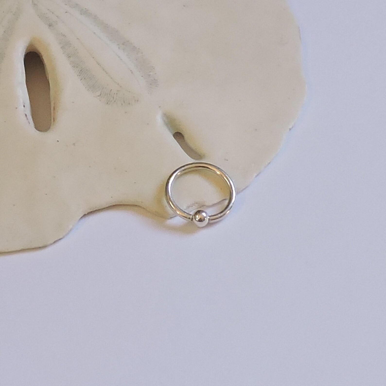 Sterling Silver Captive Bead Ring 1 or SET of 2 16G | Etsy