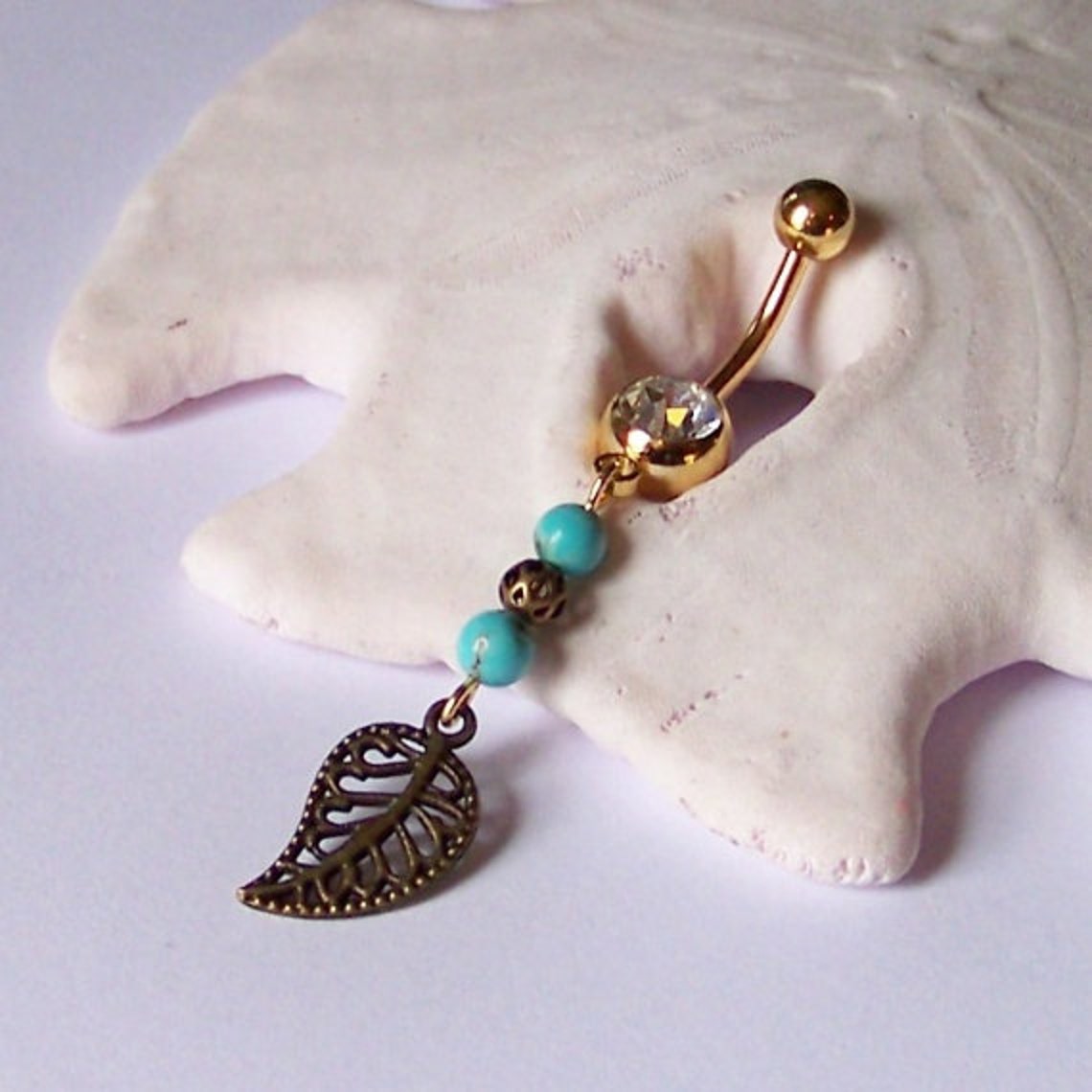 Gold Belly Button Ring Belly Button Jewelry Brass Fancy - Etsy