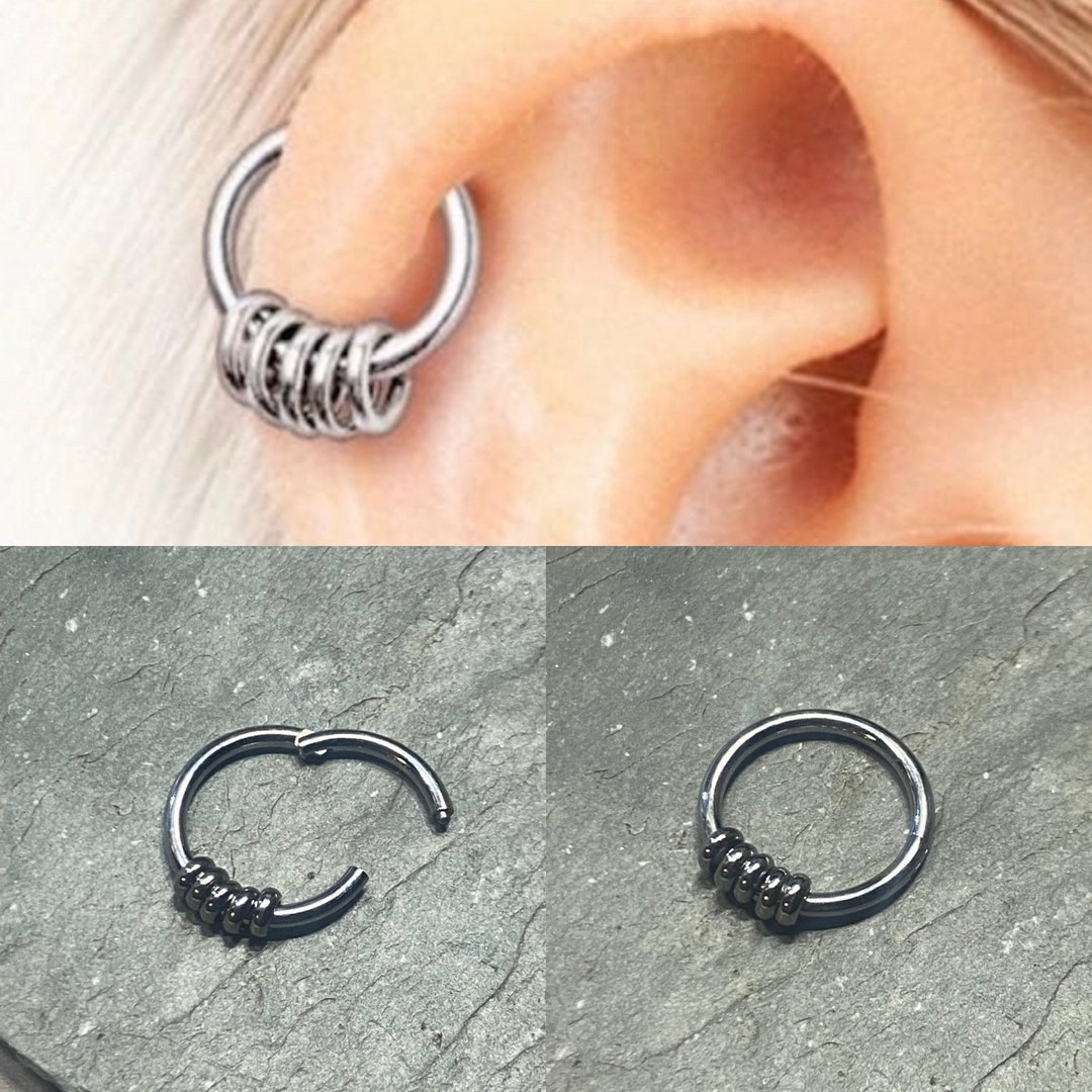 Cartilage Rings 1 or SET of 2 5 Beads Helix Tragus Rook - Etsy