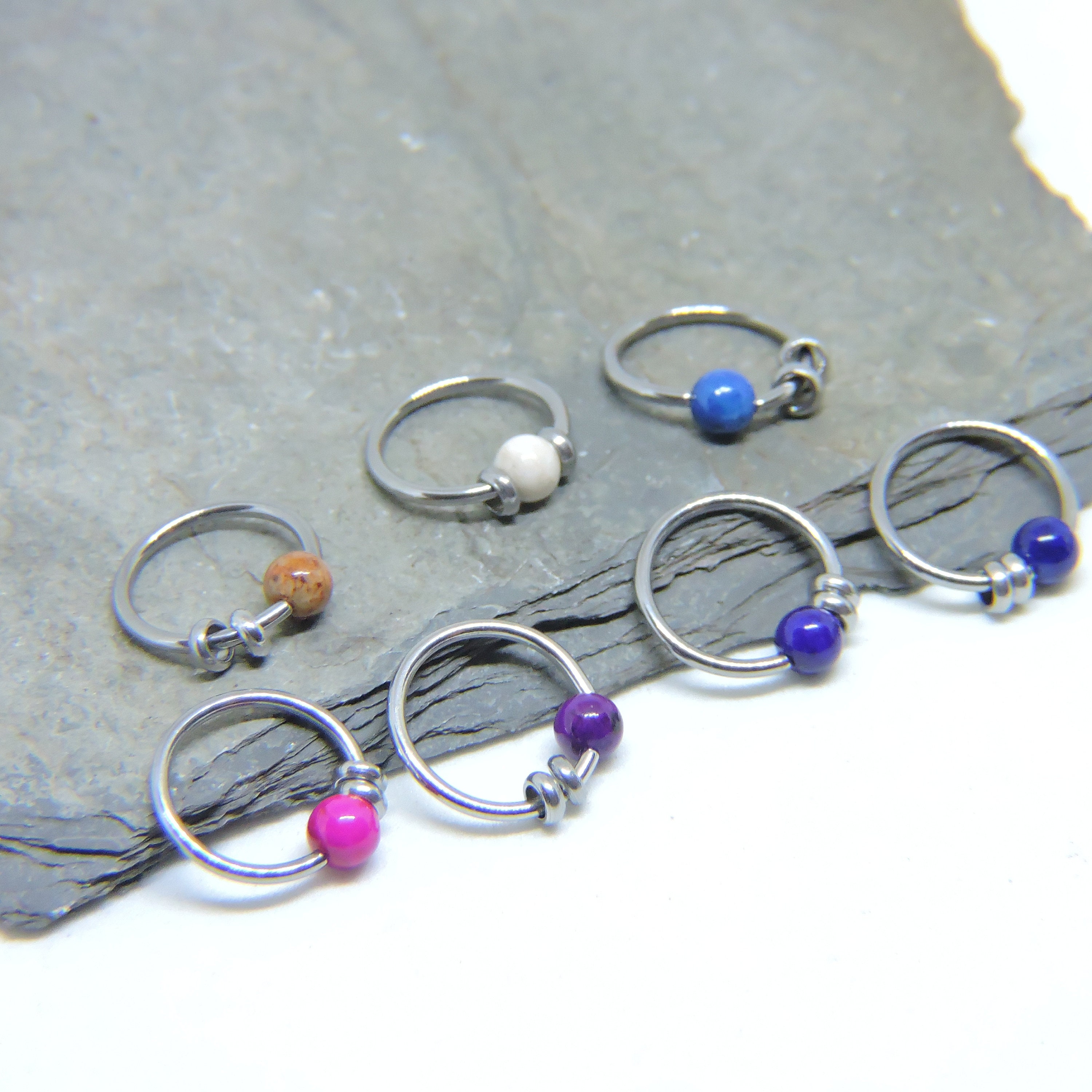 Captive Bead Ring 18G or 16G Choose Diameter 1 or SET of | Etsy