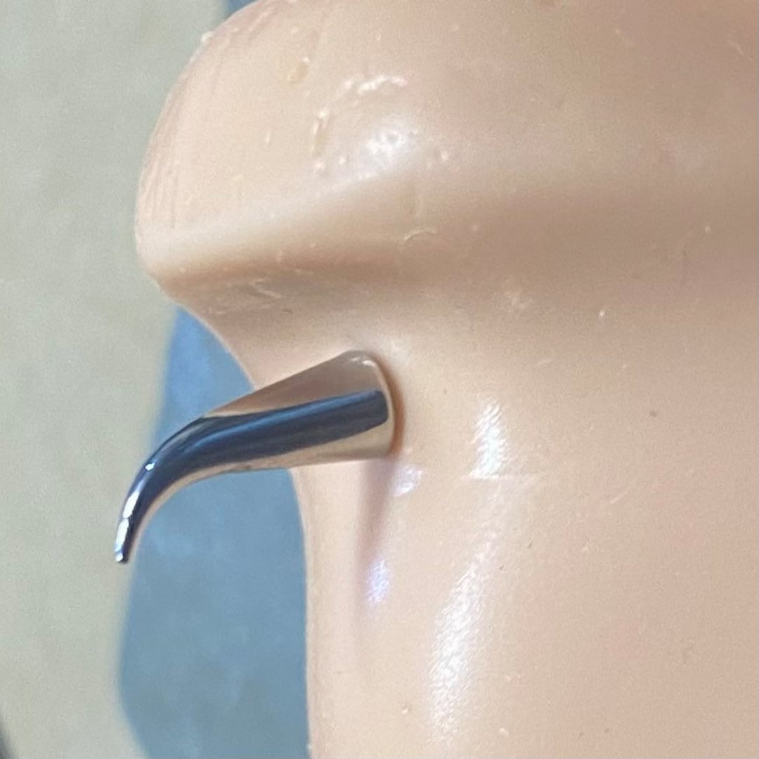 Curved Claw Labret Piercing Jewelry 14G 1/4 5/16 3/8 7/16 1/2 Flat Back ...