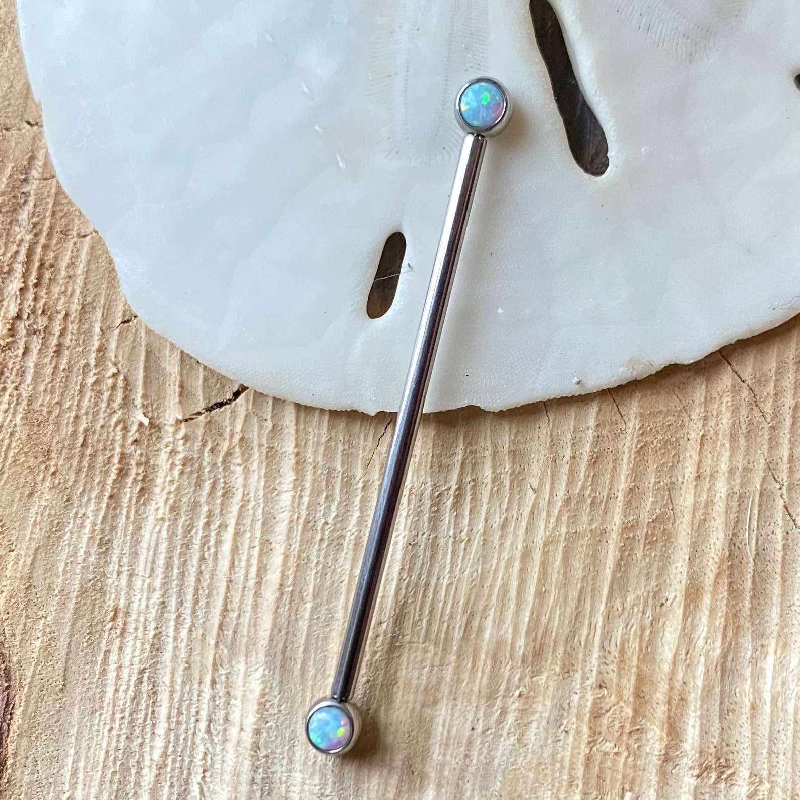 THREADLESS Industrial Barbell Custom 14G TITANIUM Synthetic - Etsy