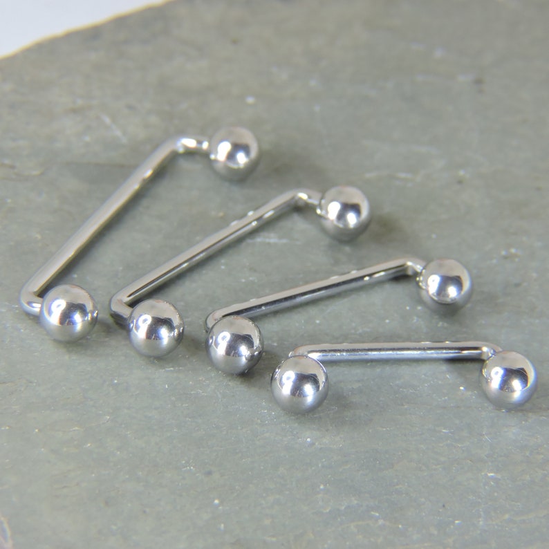 Upper Ear Staple Barbell - Wire Wrapped 14G Ear Jewelry Scaffold Double ...