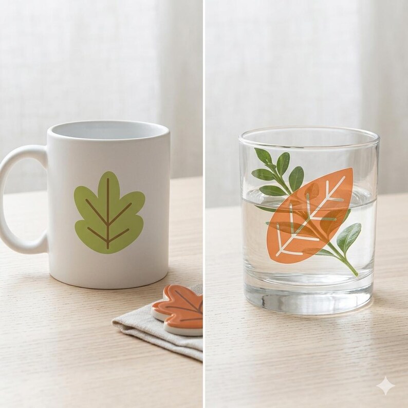 Hand-drawn Leaf Clipart Set, Green Autumn Botanical Graphics (digital ...