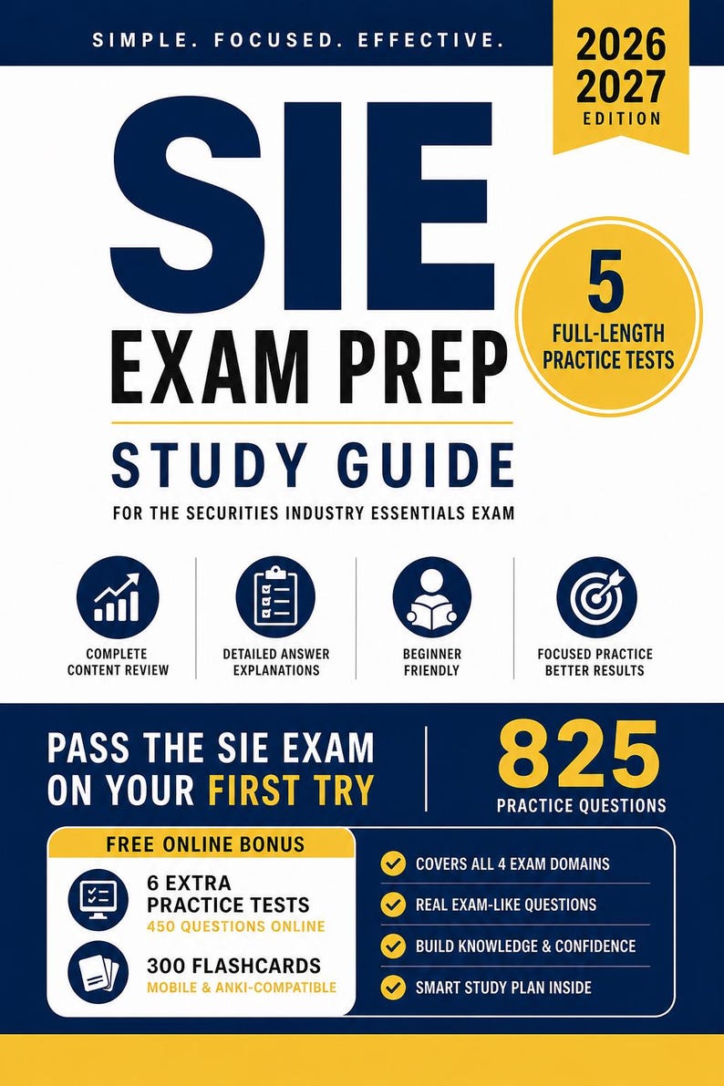 SIE Exam Prep Study Guide 2026-2027 – 5 Practice Tests, Finance ...