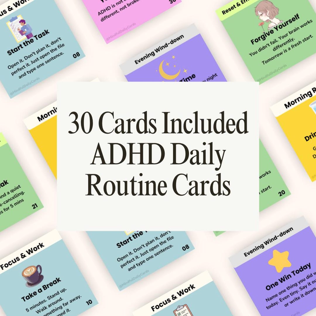 ADHD Daily Routine Cards | Visual Schedule for Adults (PDF Download) - Etsy