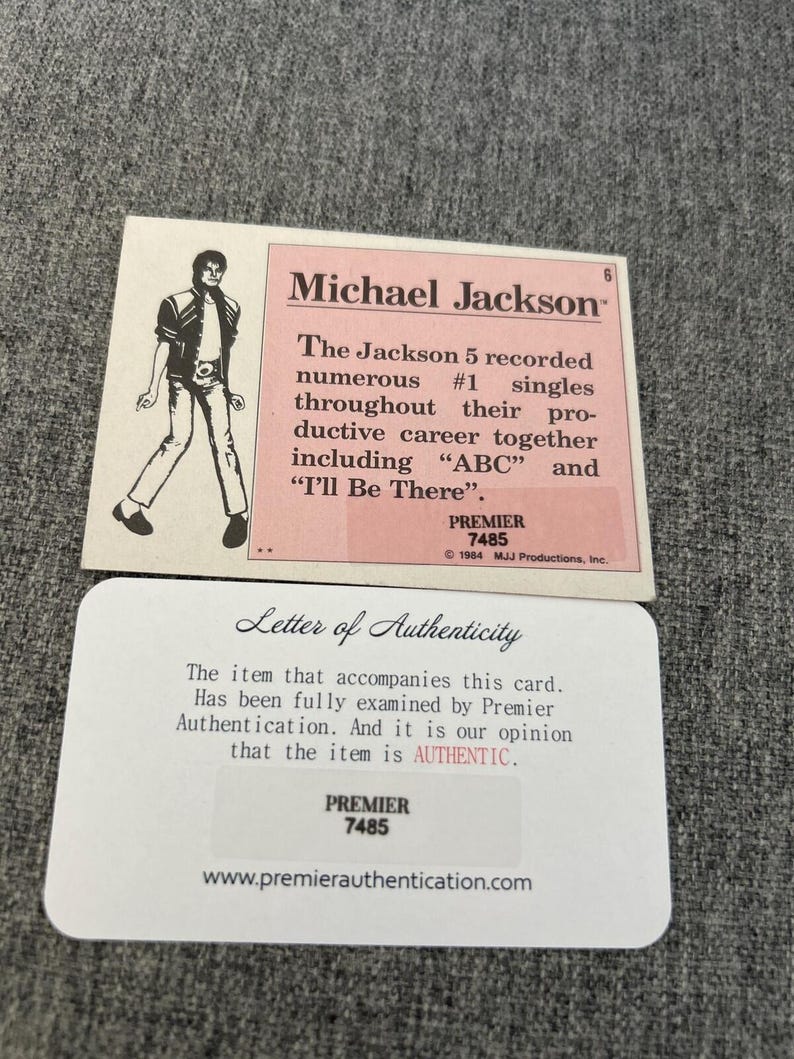 Michael Jackson Singer Signed Autographed Music Trading Card COA - Etsy ...