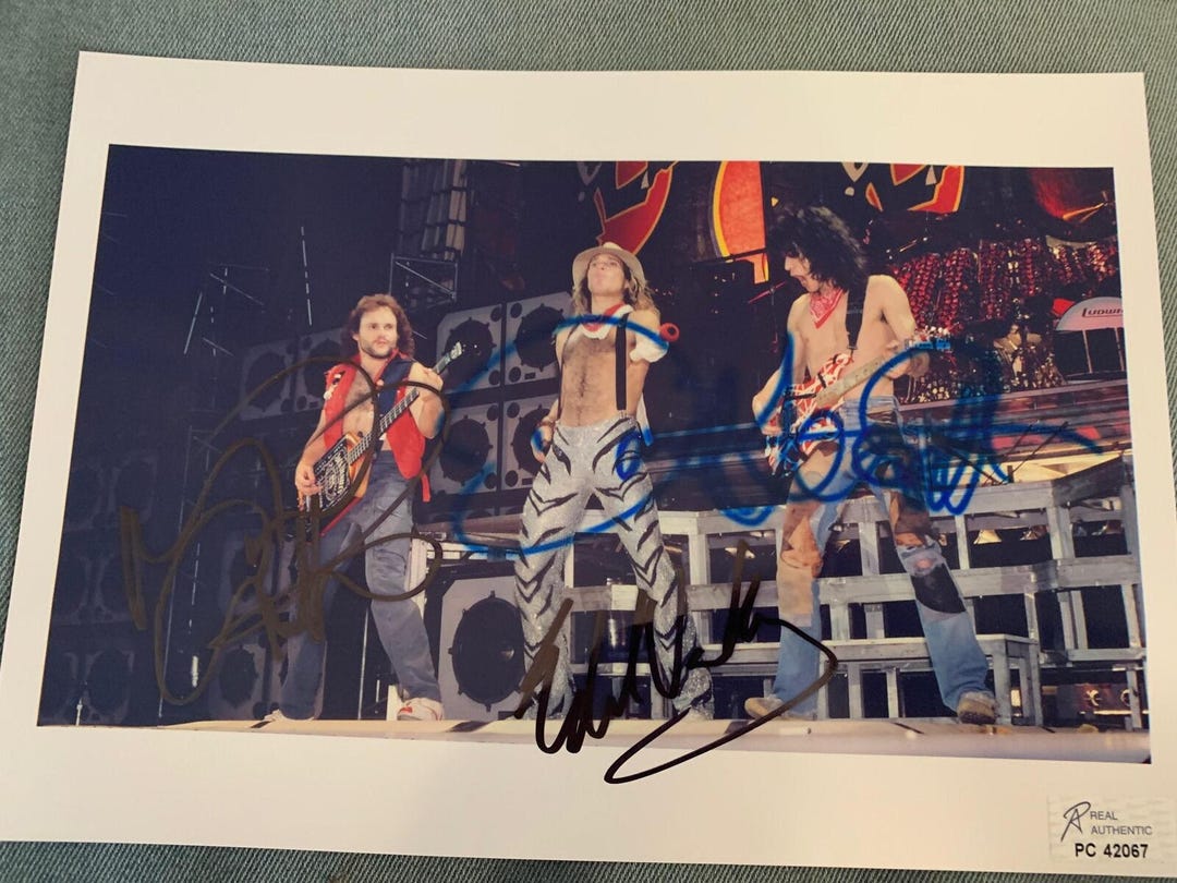 Eddie Van Halen, David Lee Roth & Michael Anthony Signed Autographed ...