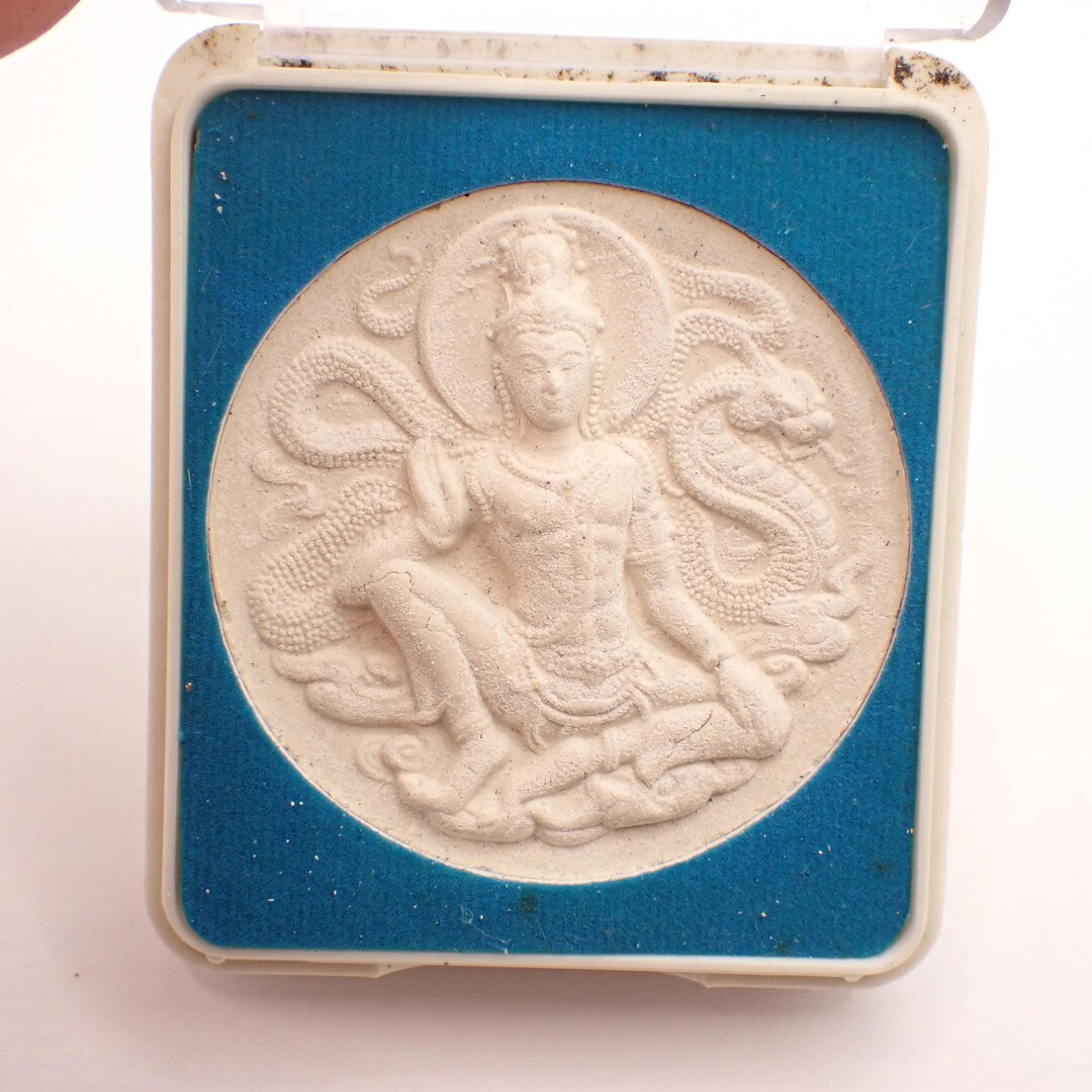 Thai Buddhist Amulet Tsatsa Medallion With Display Case - Etsy