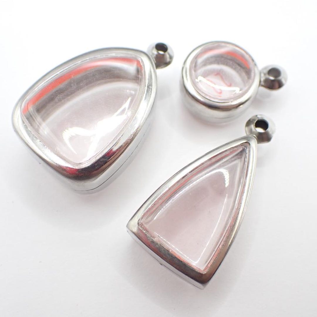 Trio Display Lot Bead Amulet Terrariums Miniatures Display Case Thai ...