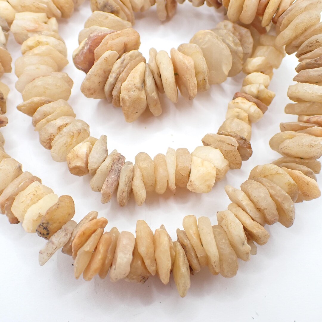 30" Ancient Neolithic Quartz Stone Disc Currency Beads Old African ...