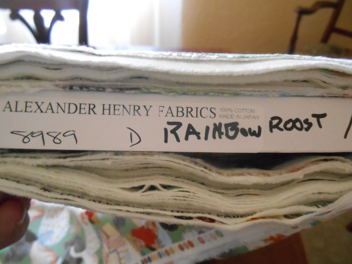 1 Yard Rainbow Roost Sage Background Alexander Henry Fabric 8989D - Etsy