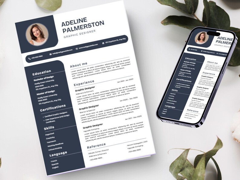 Modern Resume Template With Photo 2026 | ATS Friendly CV (canva Instant ...