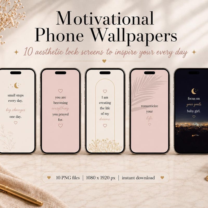 Pink Motivation Wallpaper - Etsy UK
