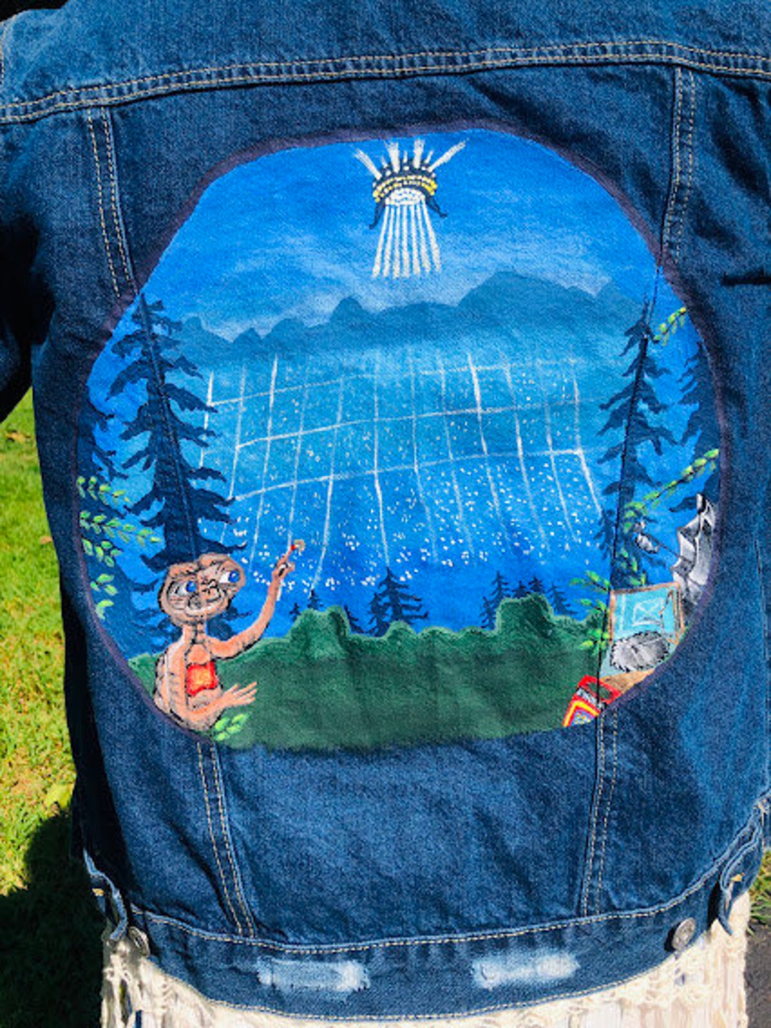 Very Detailed Hand Painted Jean Jacket - Etsy