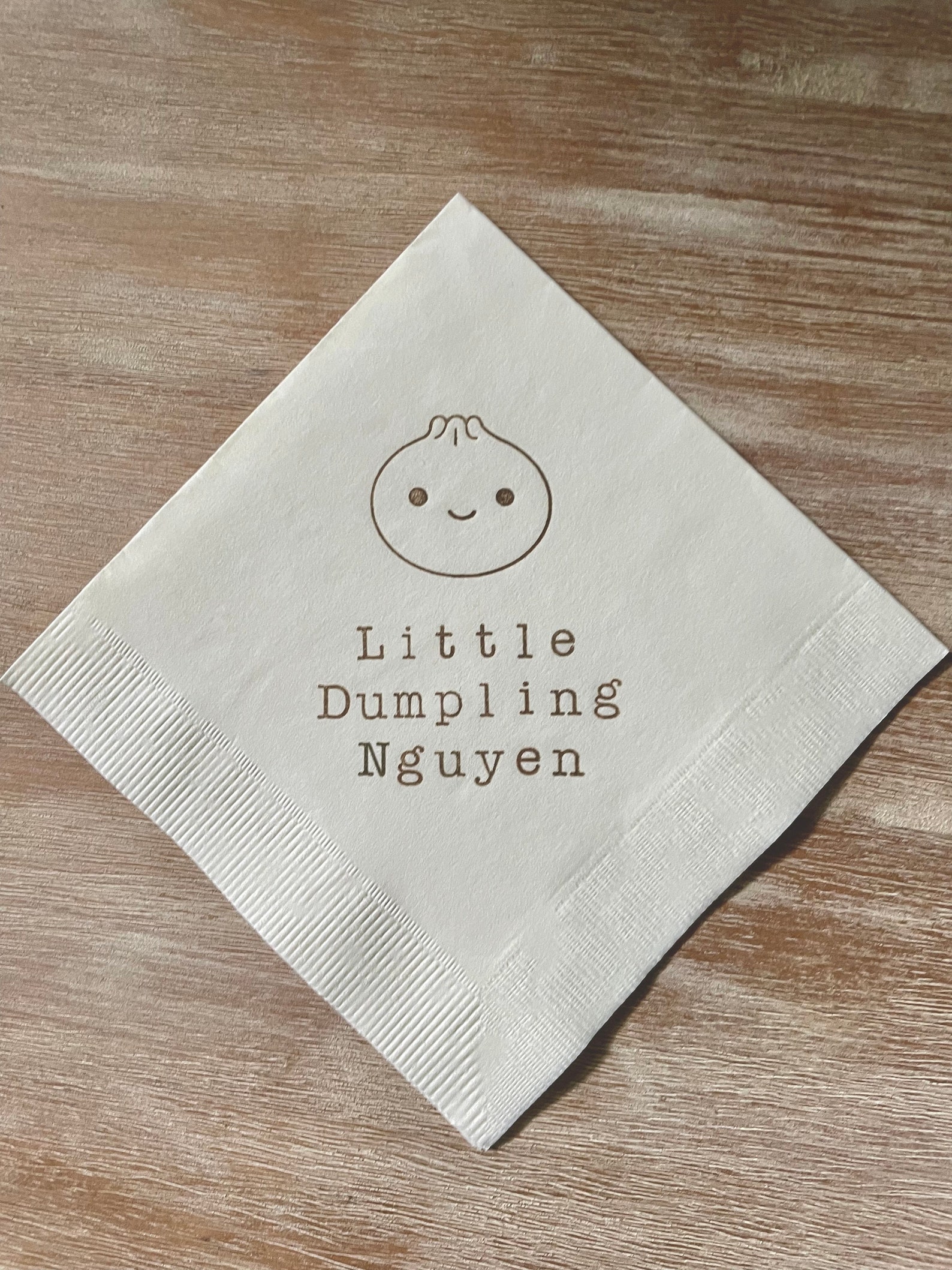 Custom Little Dumpling Baby Shower Ivory 3 Ply Paper Beverage - Etsy