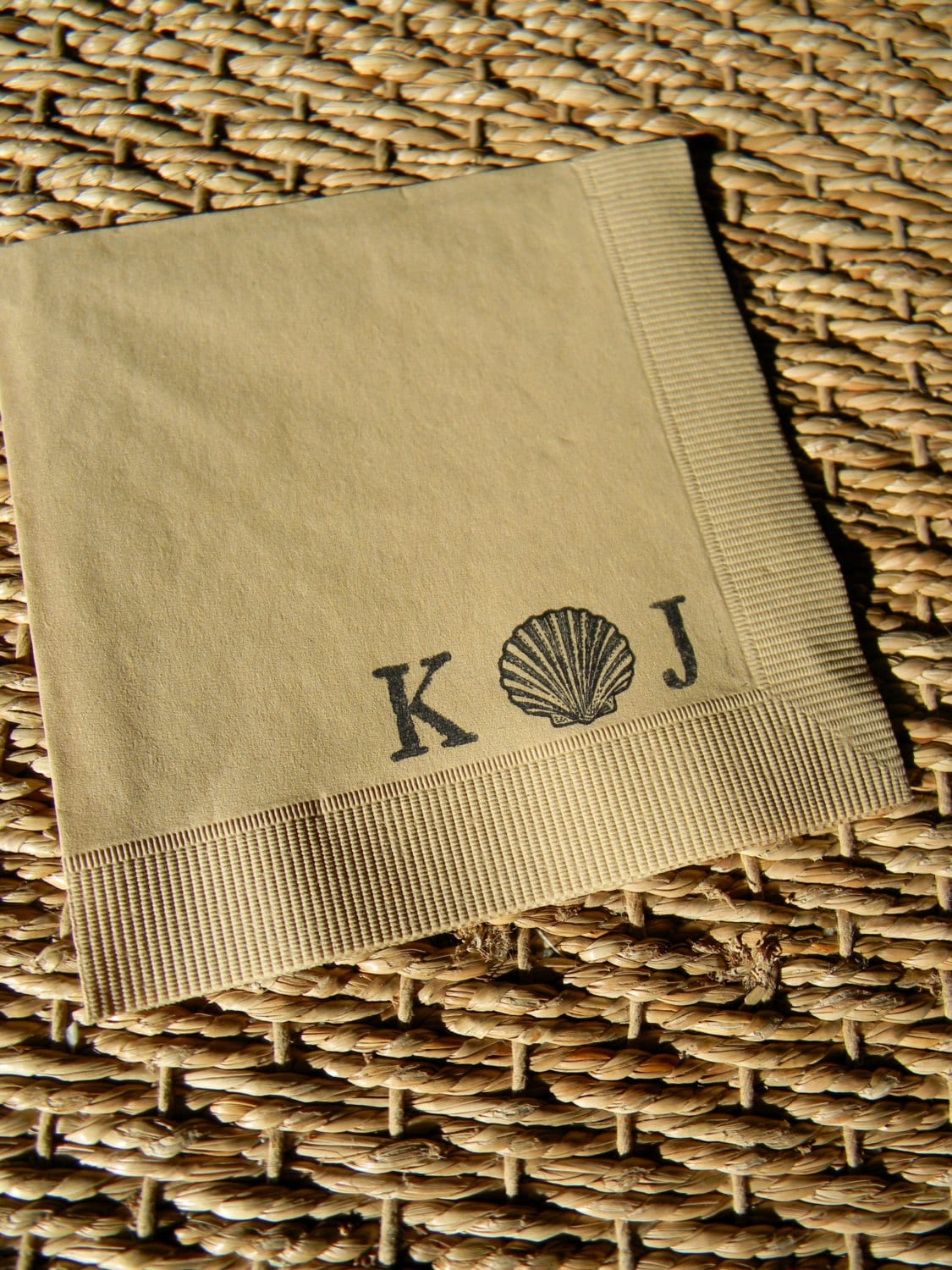 Vintage Sea Shell Personalized Nautical Wedding Napkins in - Etsy