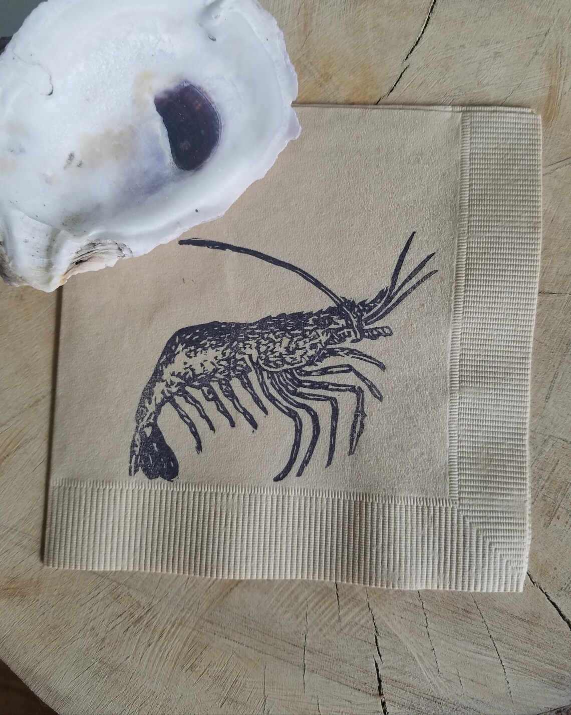 25 Vintage Shrimp Cocktail Bar Napkins Light Burlap Beach Nautical ...