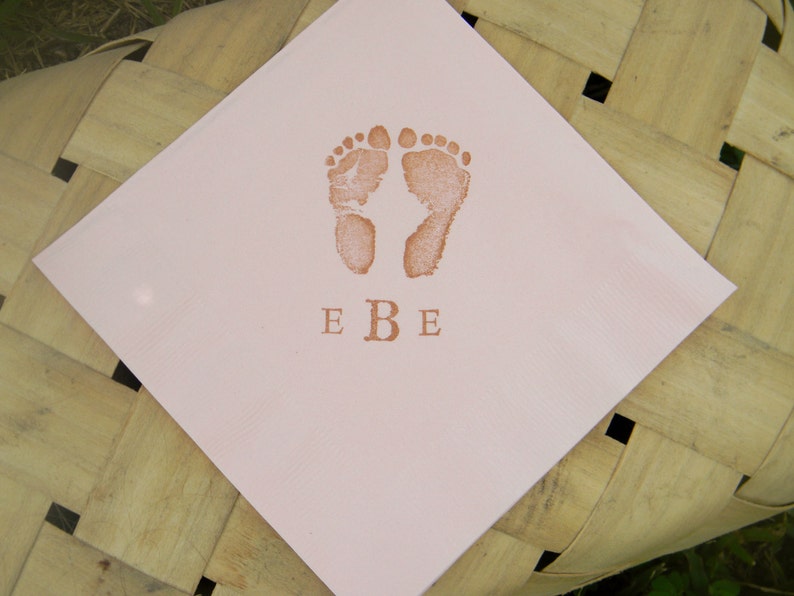 Baby Shower Footprints Personalized Small and Large Letter | Etsy
