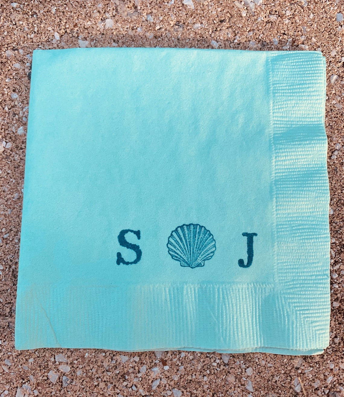 Vintage Sea Shell Personalized Nautical Wedding Napkins in - Etsy