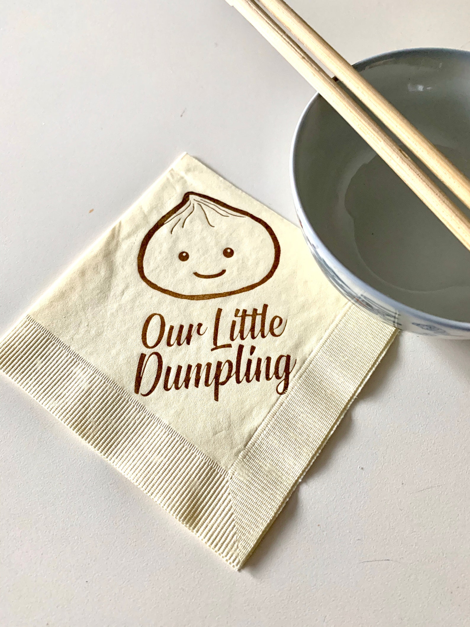 50 Dinner Luncheon Our Little Dumpling Baby Shower Ivory 3 Ply - Etsy