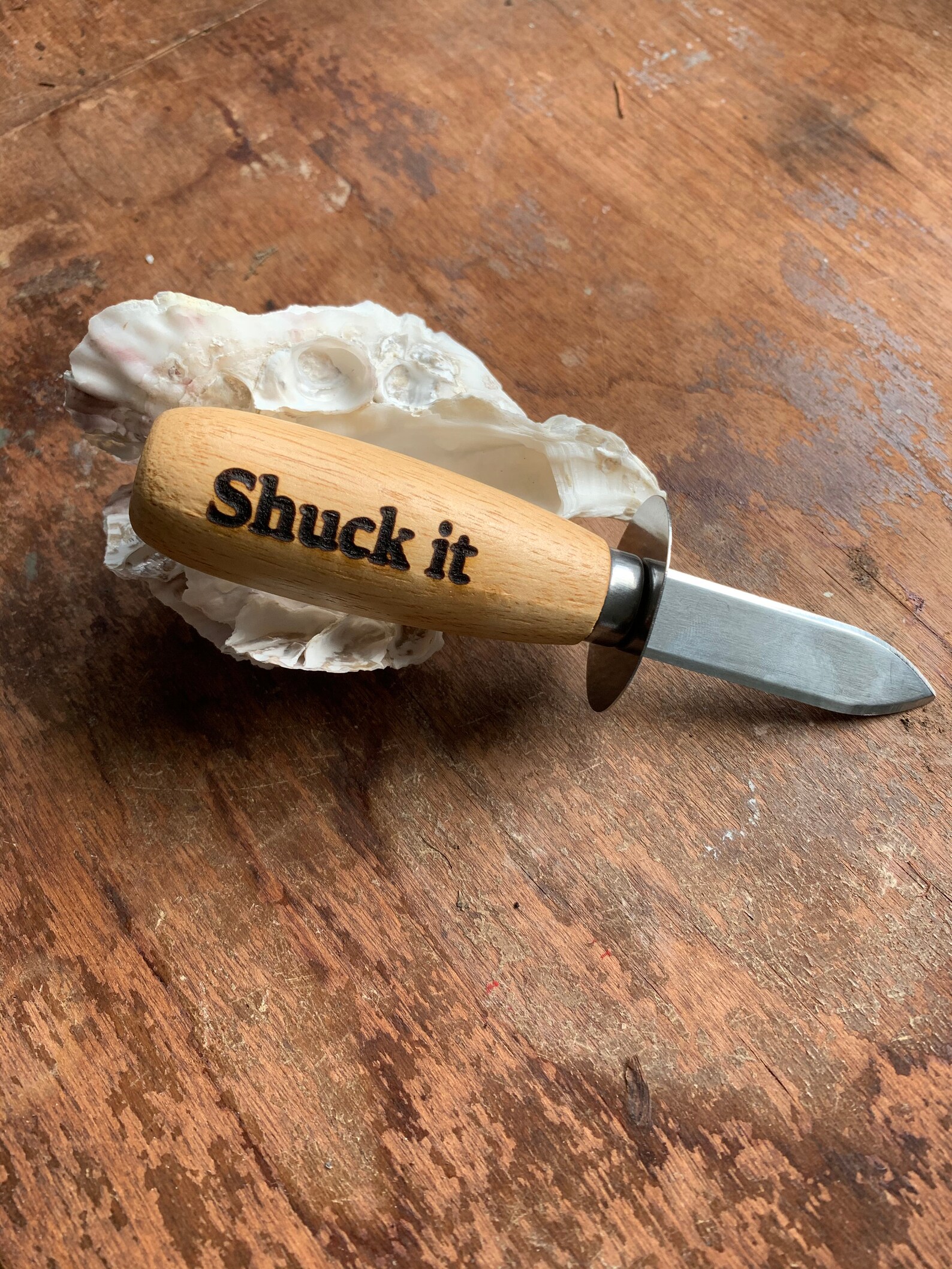 Rustic Shuck It Oyster Knife Hand Burnt Southern Hospitality | Etsy