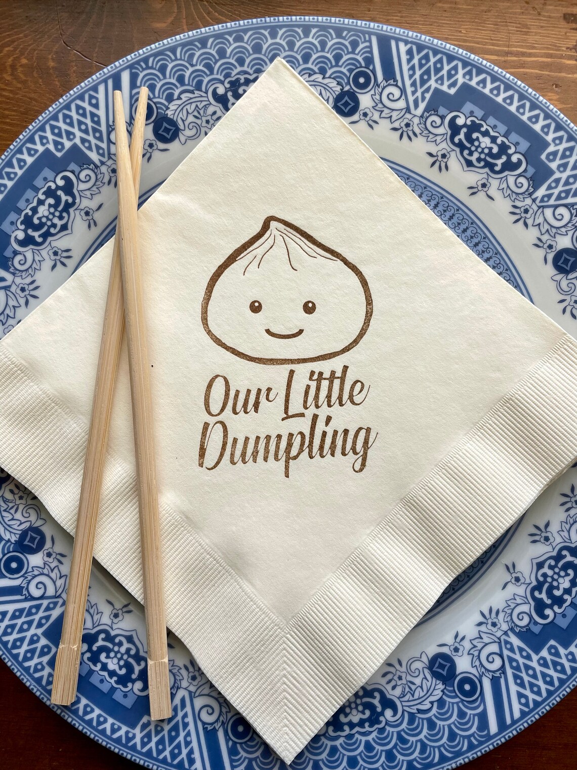 50 Dinner Luncheon Our Little Dumpling Baby Shower Ivory 3 Ply - Etsy