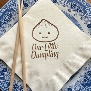 50 Dinner Luncheon Our Little Dumpling Baby Shower Ivory 3 Ply Paper ...